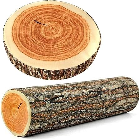 XQWR Creative Natural Wood Design Tree Trunk Log Cushion Soft Chair ...