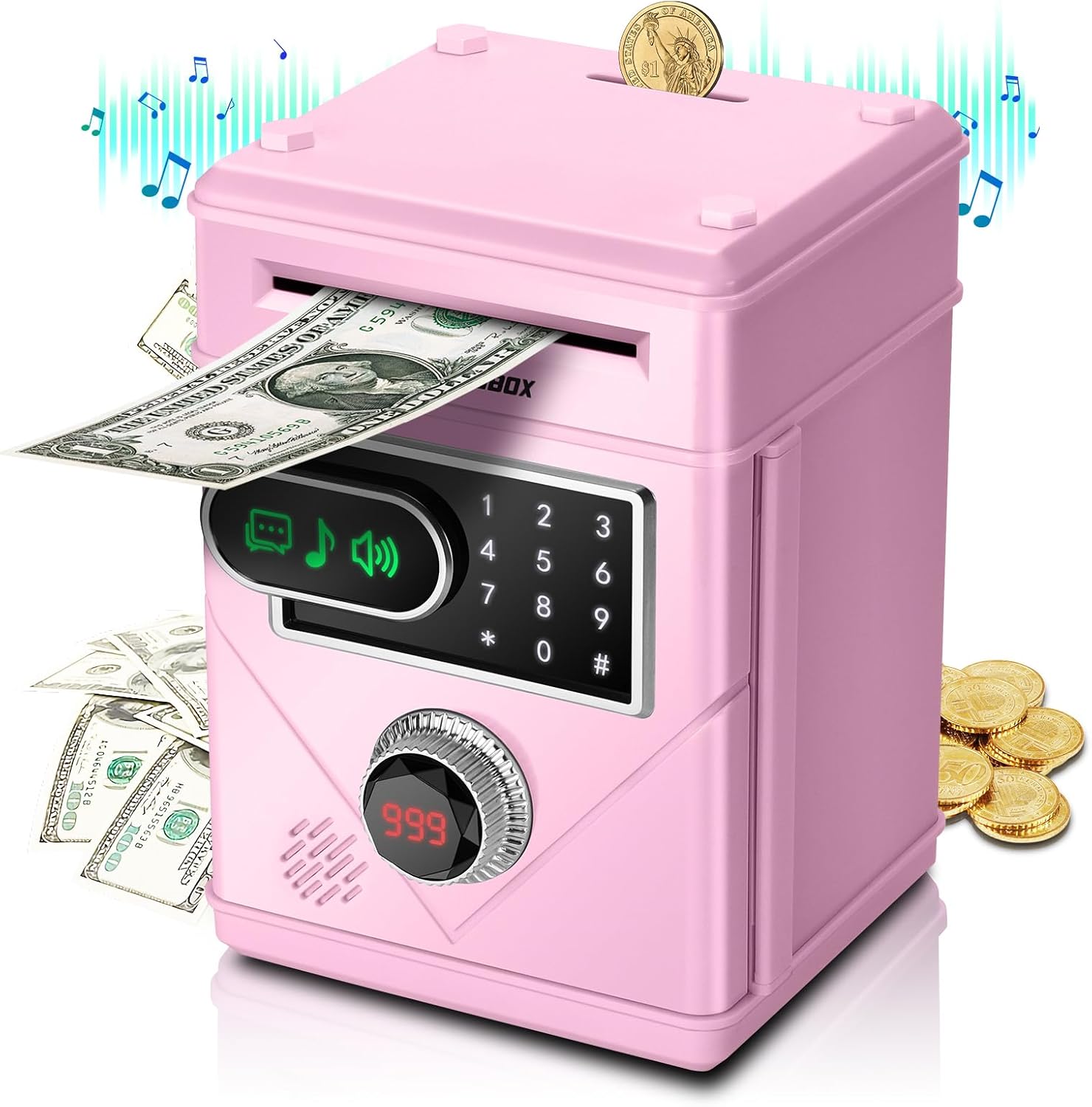 Vubkkty Piggy Bank for Girls Boys, 2023 New Upgraded Money Coin Banks ...