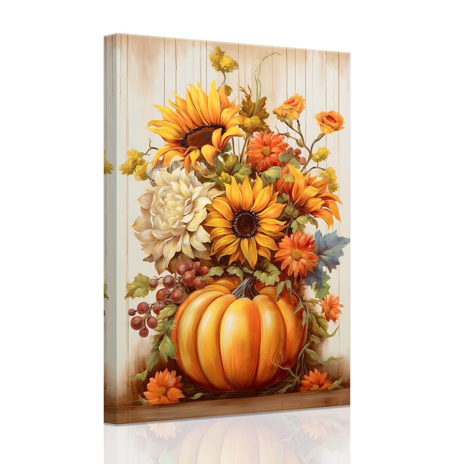 Amazon.com: SWQYLB Fall Pumpkin Wall Art Autumn Harvest Wall Decor ...
