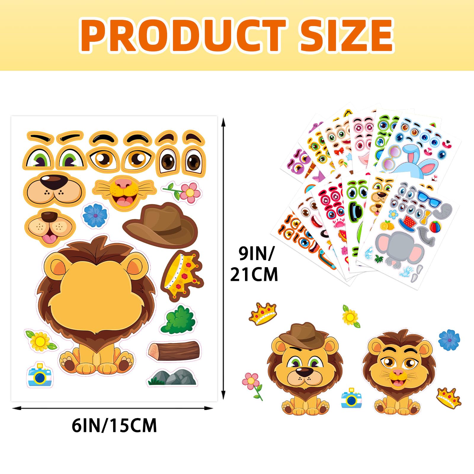 Snapklik.com : 36 Sheets 9"x6" Make Your Own Stickers, Make A Face ...