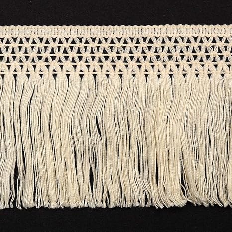 Amazon.com: 4-Yards 4" Vintage Knotted Cotton Fringe, TR-11873 (Ivory)