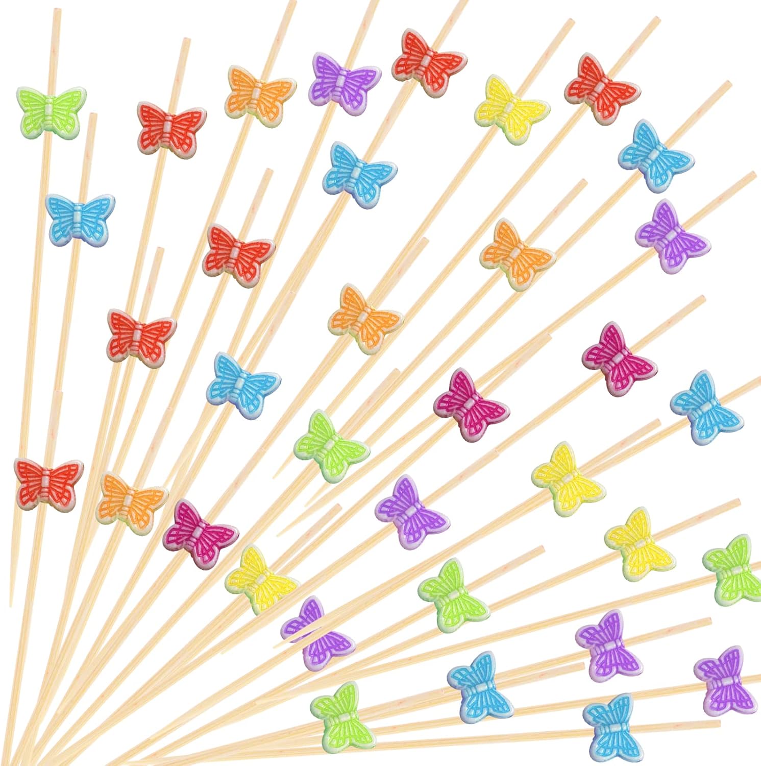 Amazon.com | 200PCS Disposable Butterfly Cocktail Picks Handmade ...