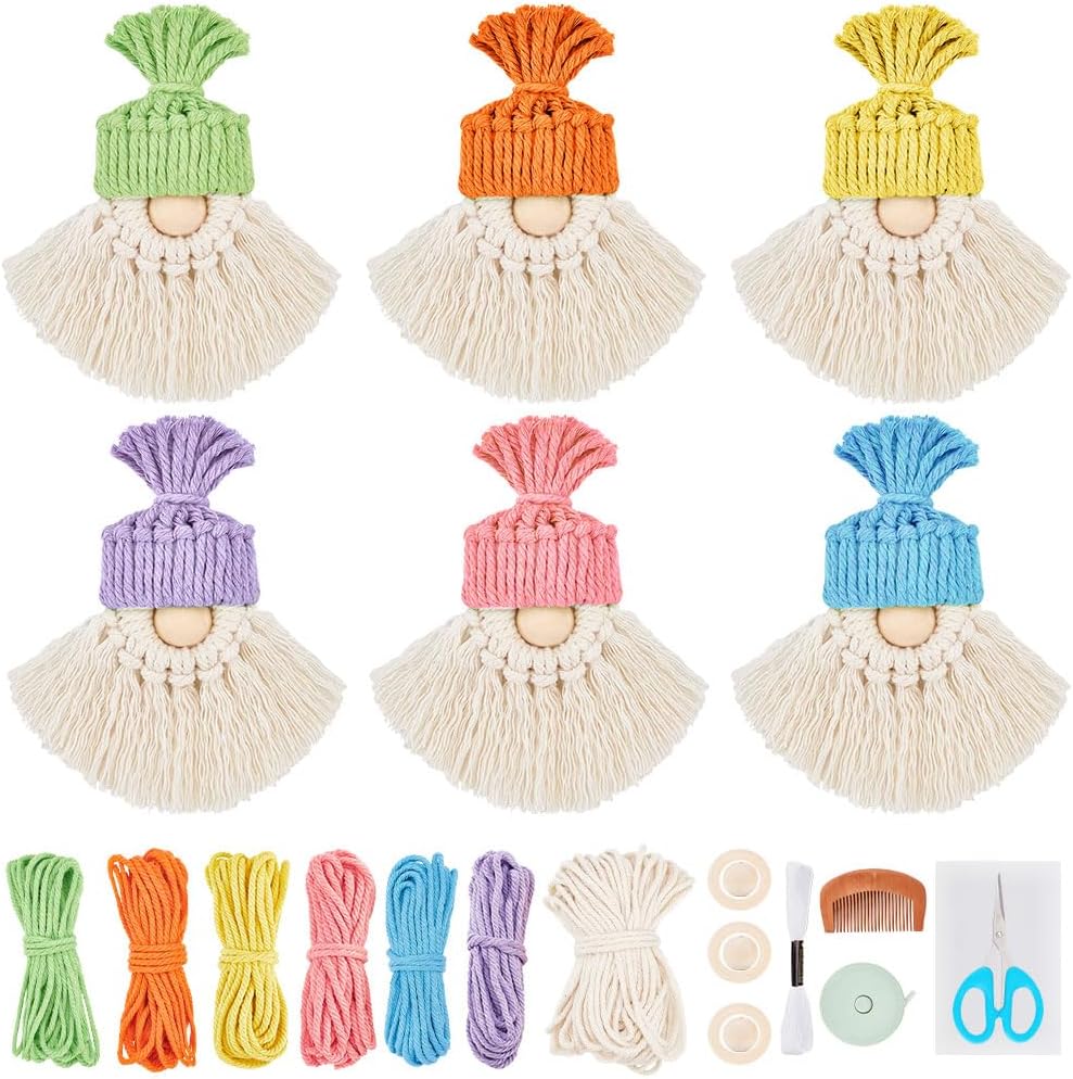 Amazon.com: FREEBLOSS 6 Set DIY Macrame Gnomes with Instruction Spring ...