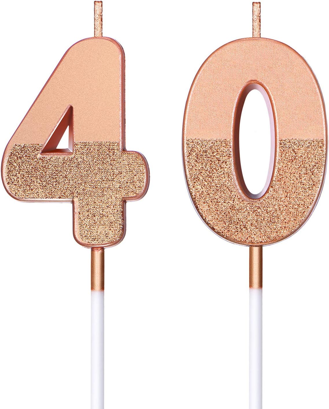 Amazon.com: BBTO 40th Birthday Candles Number 40 Cake Topper ...