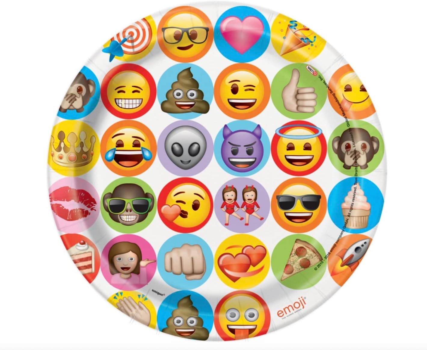 Celebration Emoji Dinner Plates, 8ct : Amazon.ca: Home