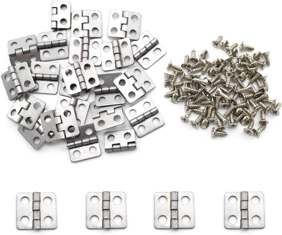 Wixine 100Pcs Mini Brass Plated Hinge - Small Decorative Jewelry Box ...