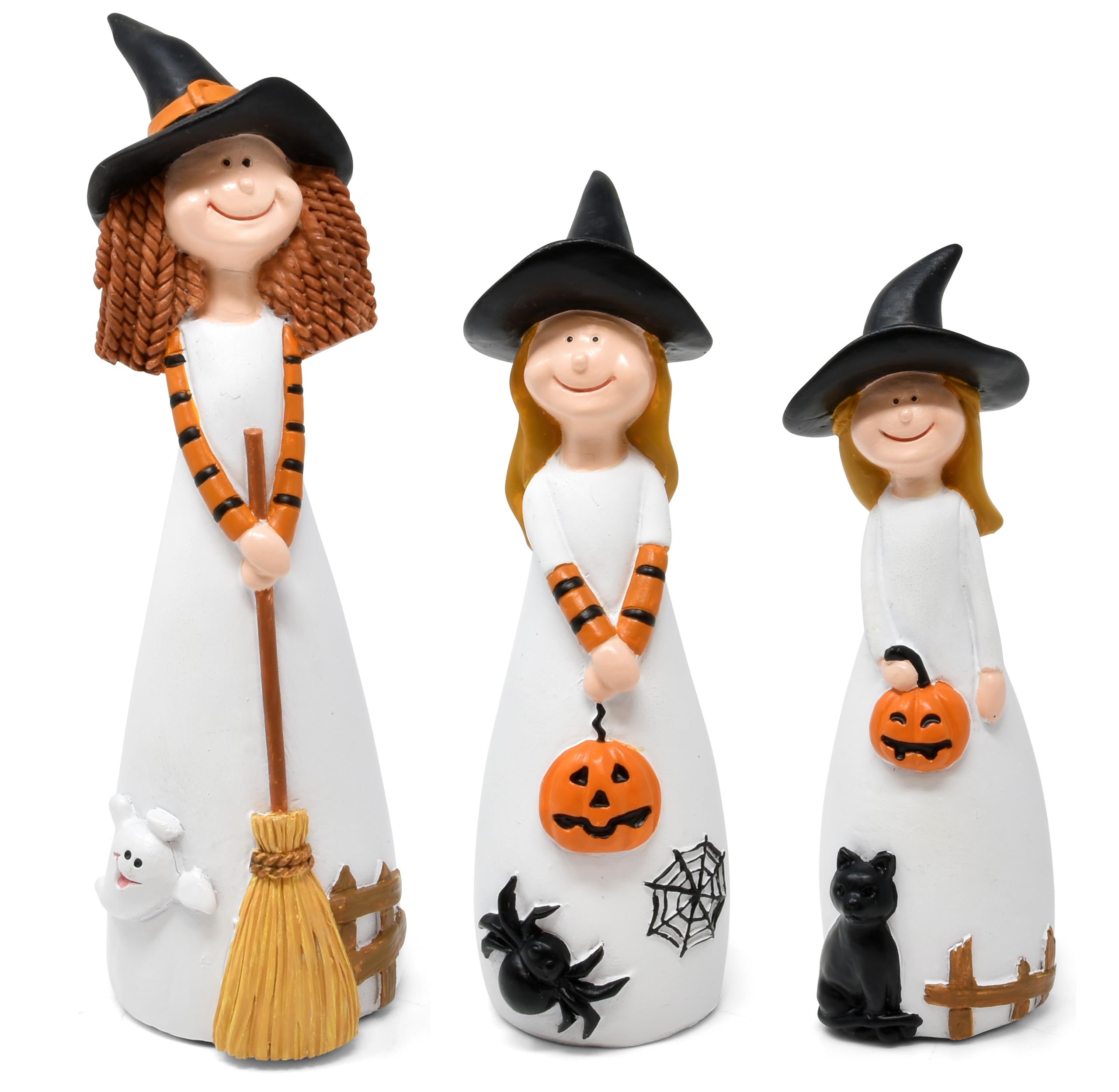 Amazon.com: Gift Boutique Halloween Witches Figurine Tabletop Decor Set ...