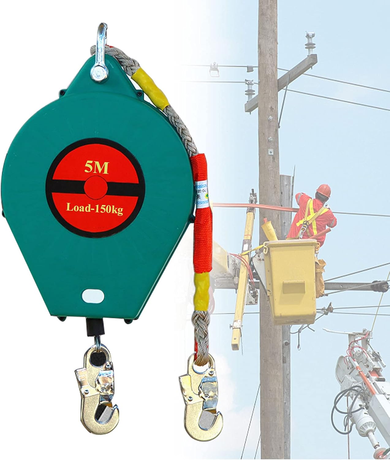 Amazon.com: Cable Self Retracting Lifeline, Fall Arrest Device with ...