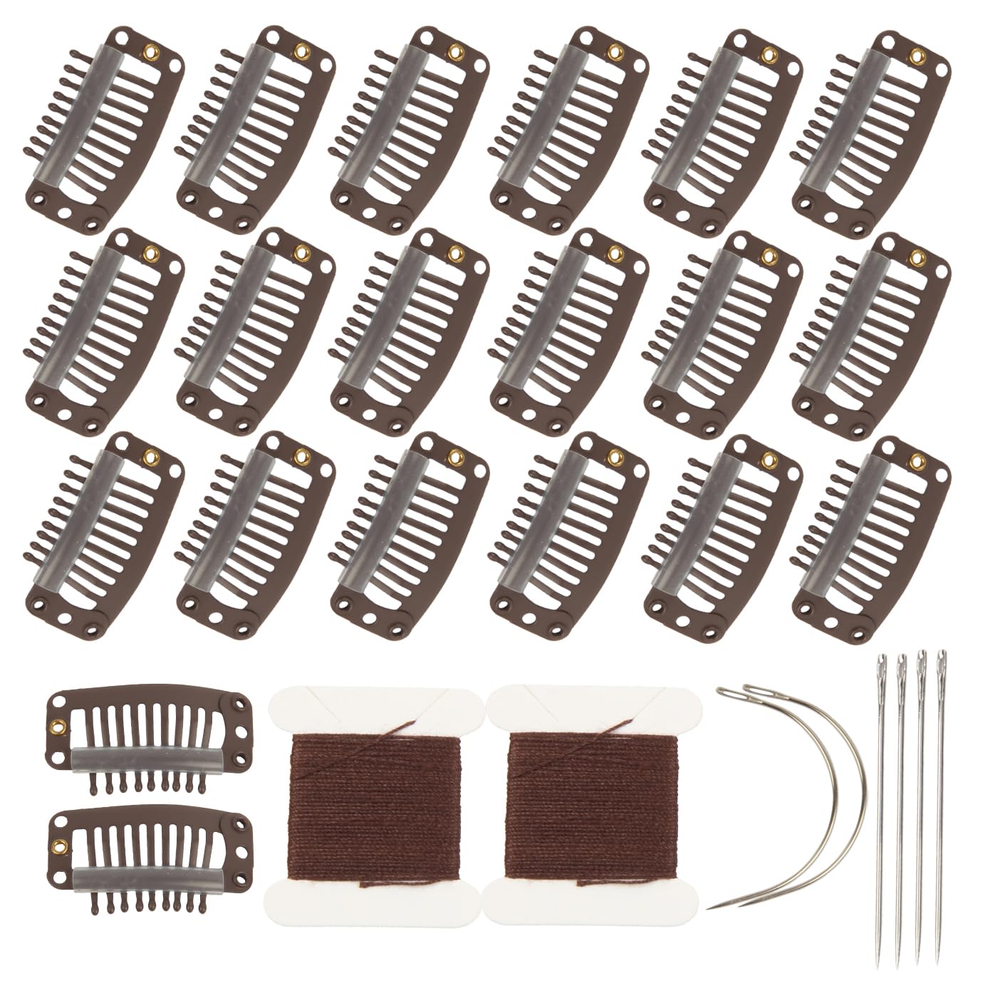 Amazon.com : YUXIANG 20 Pieces Hair Extension Clips, 9 Teeth Stainless ...