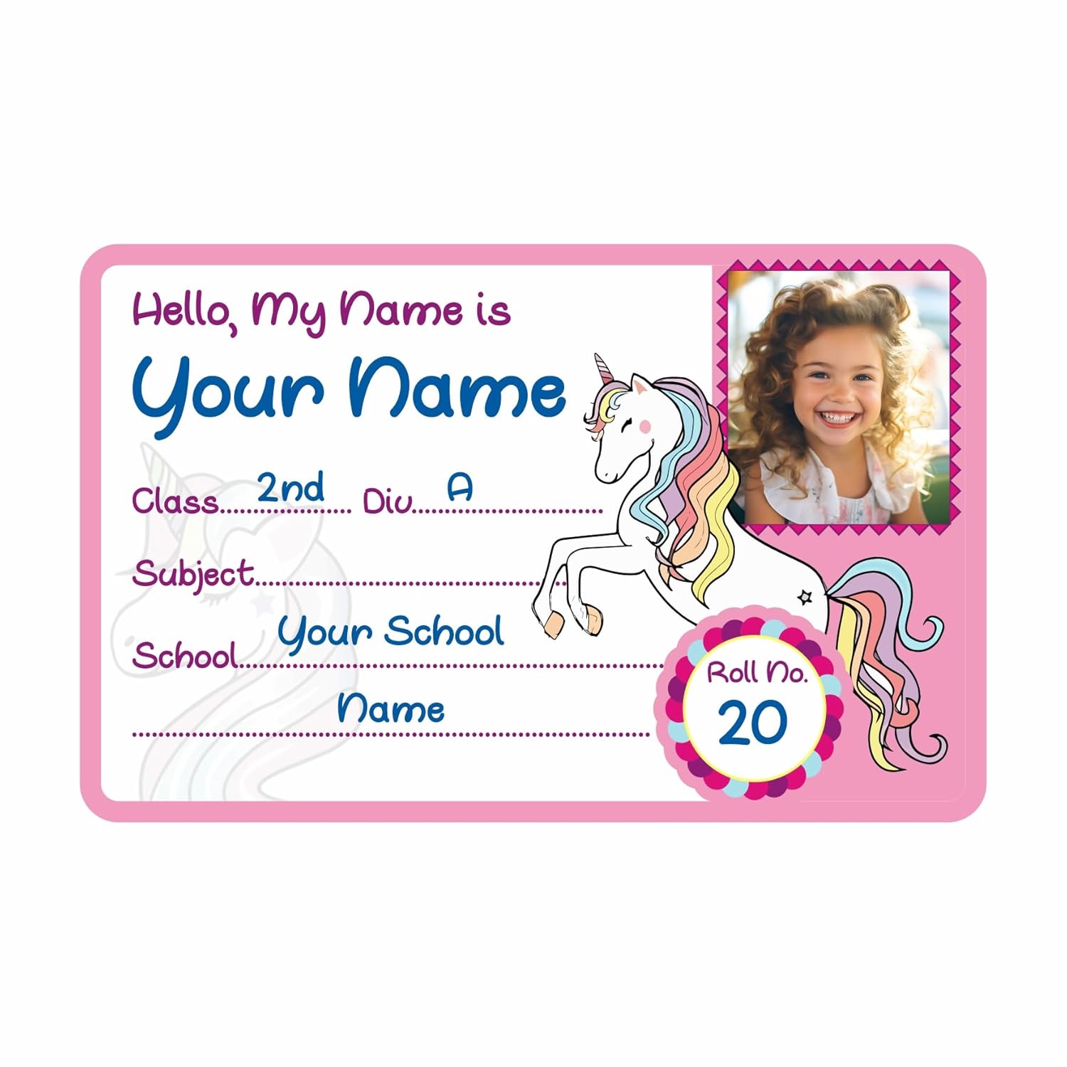 GRAFICATIVE Customized Name Slip for Children, 50 pcs, Label Sticker ...