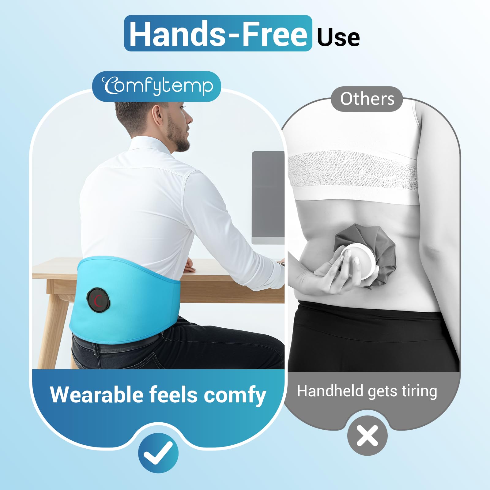 Snapklik.com : Wearable Back Ice Pack For Lower Back Pain, Ice Bag For ...