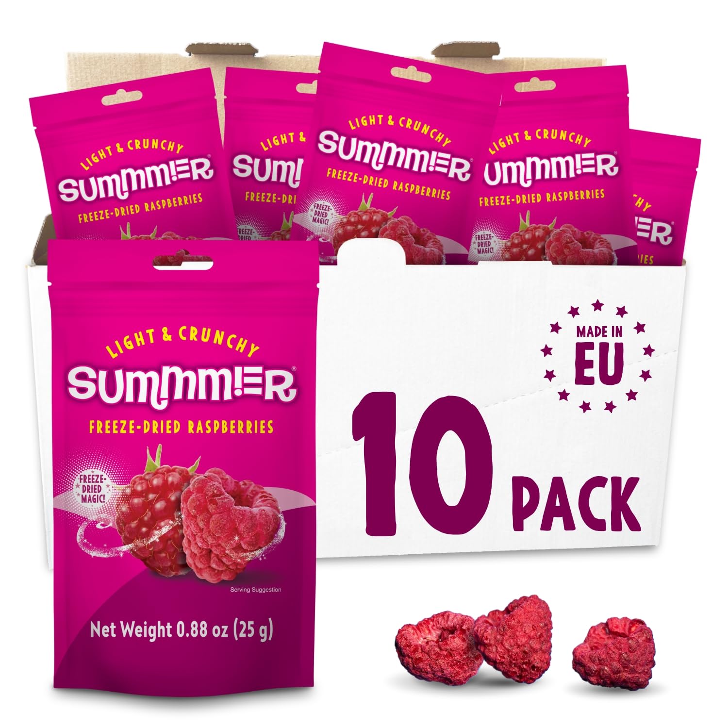 Amazon.com: Freeze Dried Fruit Raspberries Slices - 10 Pack Single ...
