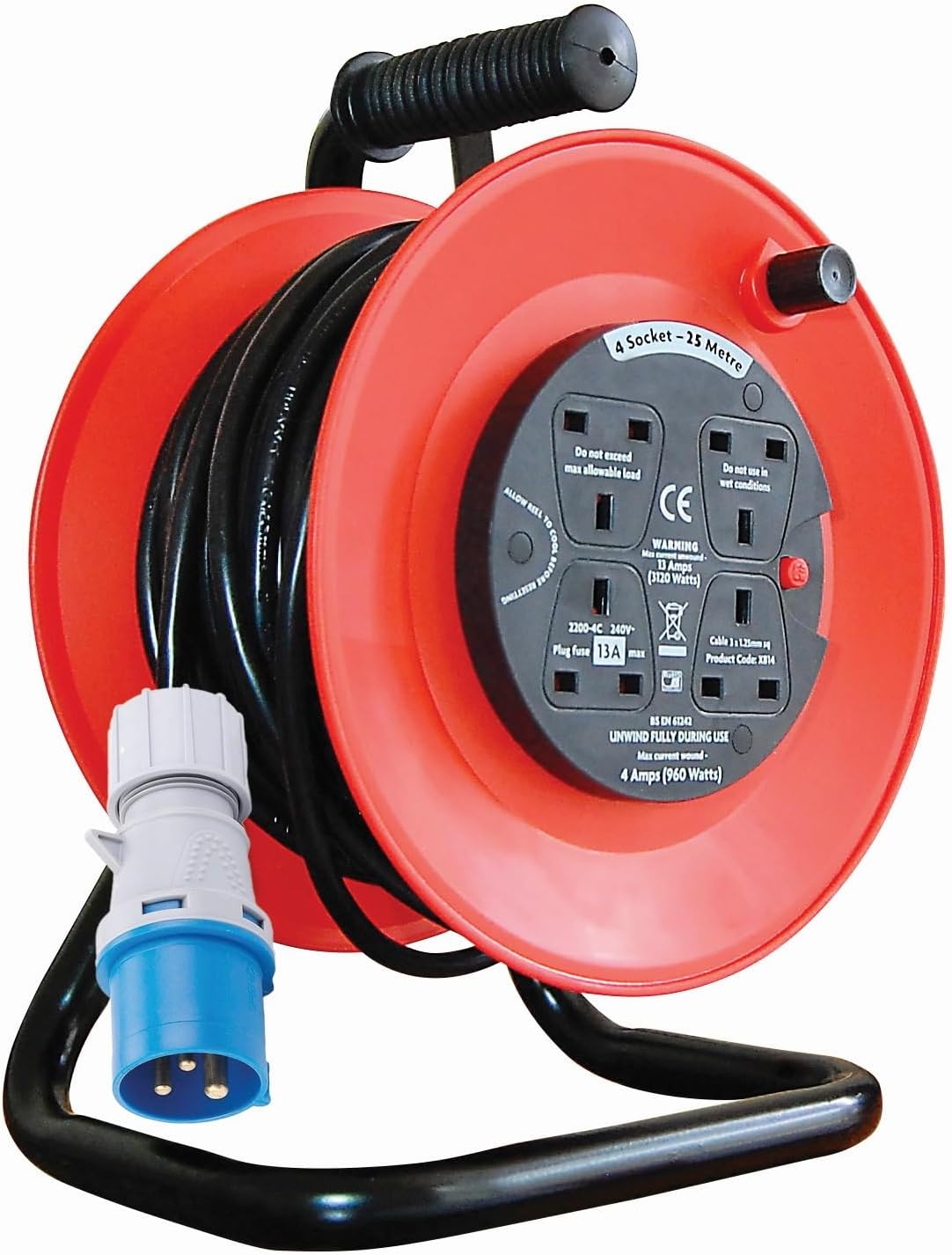 K M Electronics 16A PLUG TO 4 13A SOCKETS CAMPING CARAVAN TENT MAINS ...