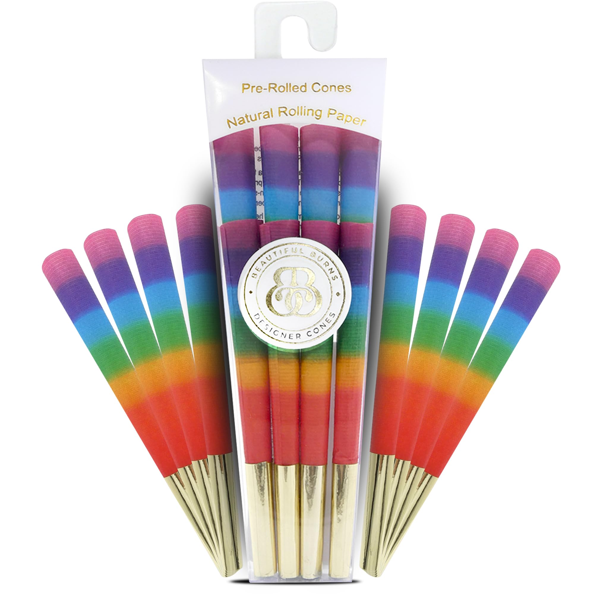 Amazon.com: Beautiful Burns, Over the Rainbow Pre-Rolled Cones - 8 Pack ...