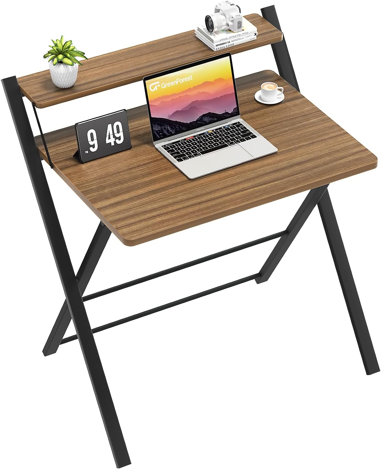 Amazon.com: SKYORIUM Birch Wood Compact Computer Desk - Small Work Desk ...