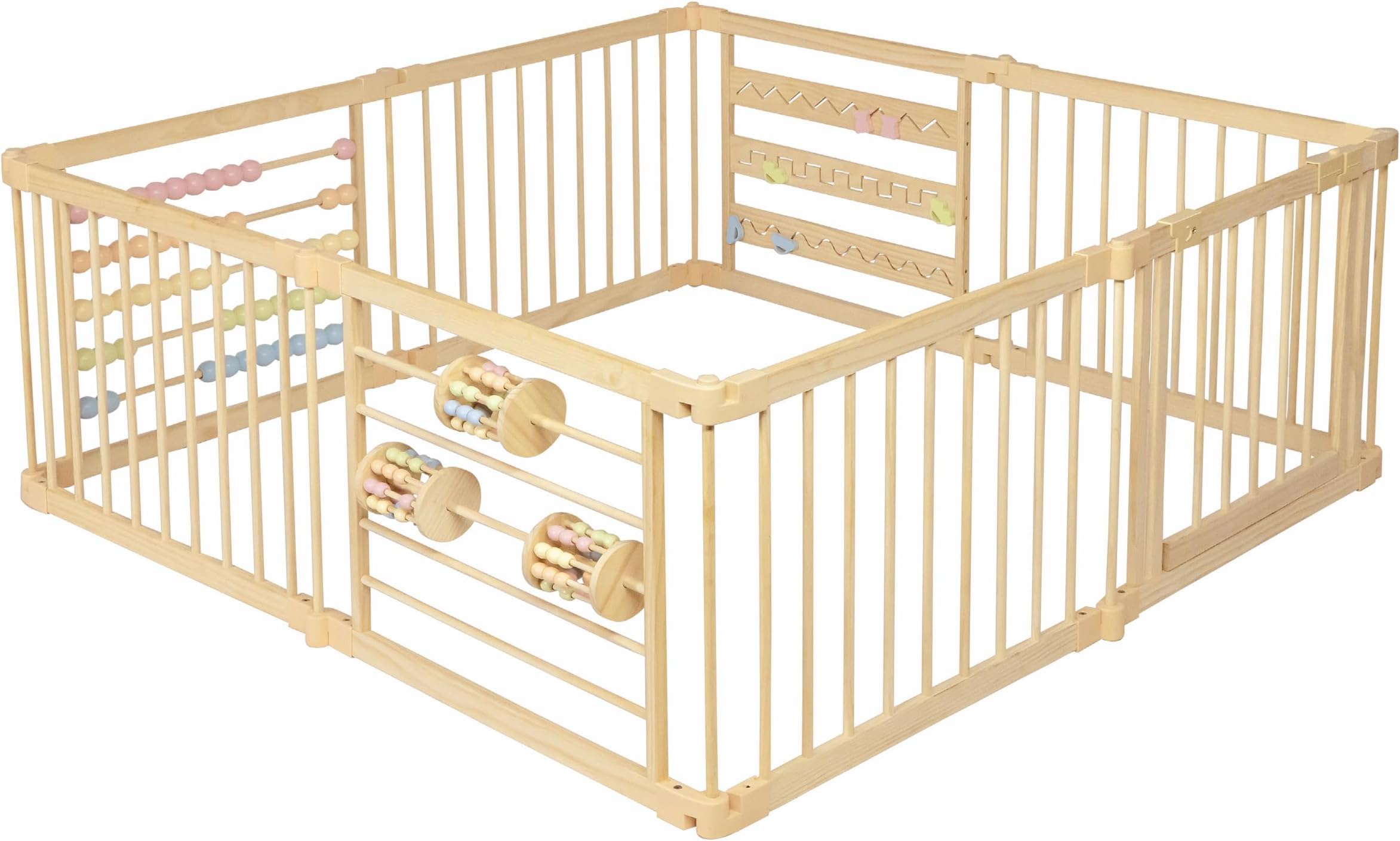Amazon.com : ZETY BABY Wooden Playpen Extra Large for Toddlers and ...