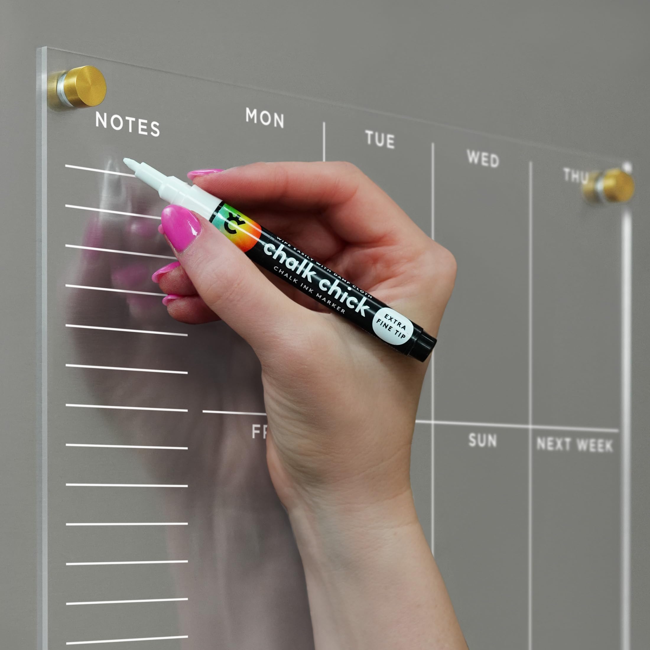 Weekly Acrylic Magnetic Weekly Calendar For Refrigerator, Includes 4 ...