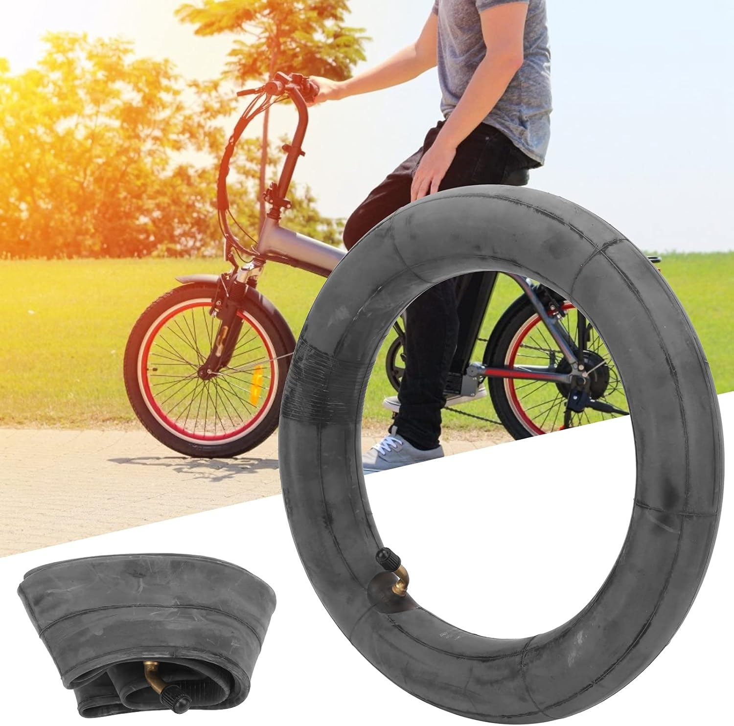 Camera d'Aria 12‑1/2 x 2‑1/4 x 2.40, Camera d Aria in Gomma con Valvole ad Angolo Piegate per ...