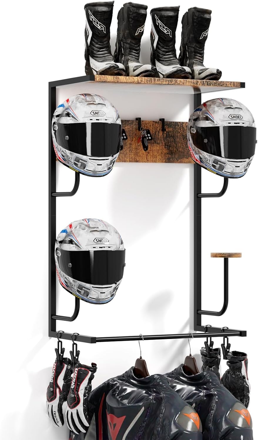 Amazon.com: Motorcycle Helmet Holder Wall-Mounted Helmet Rack with 4 ...