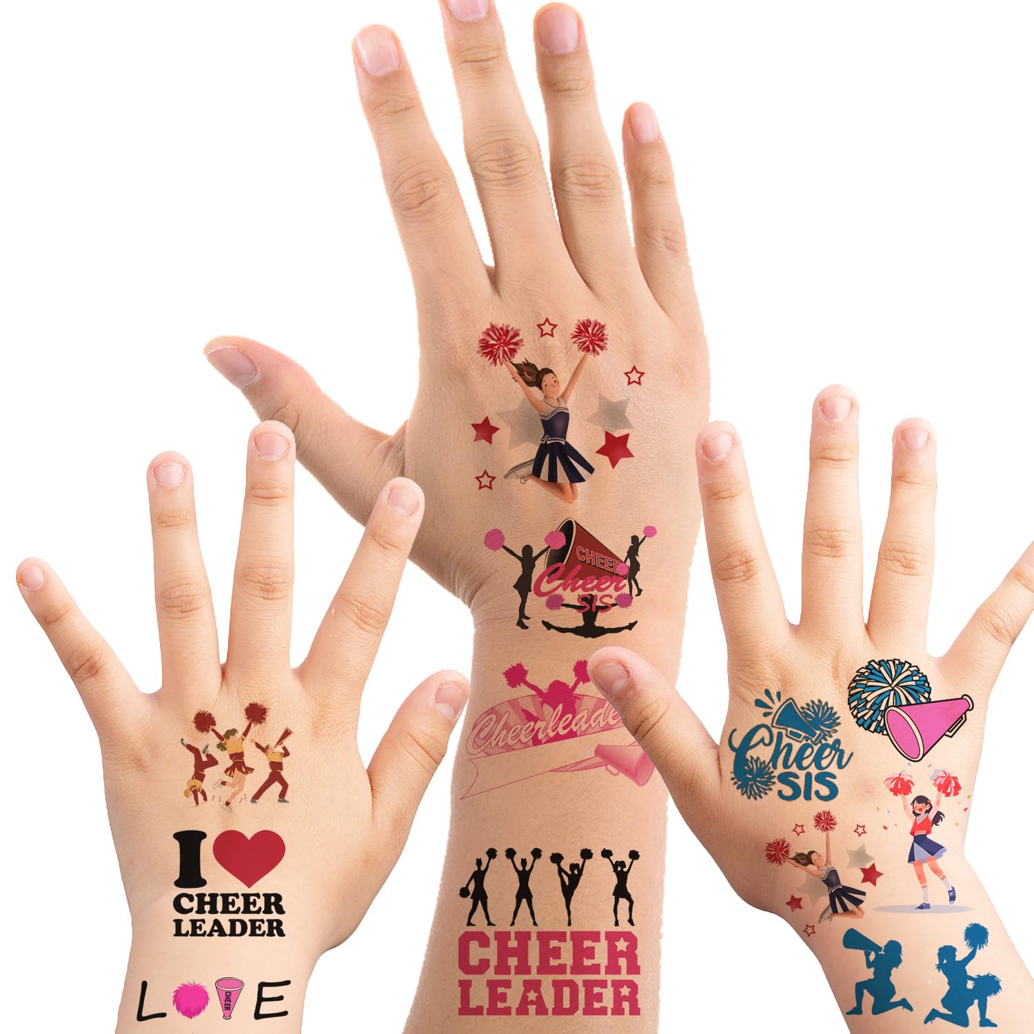 Amazon.com : Oringaga 384 Cheerleading Temporary Tattoos for Kids ...