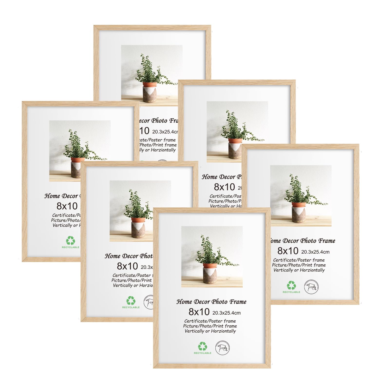 Snapklik.com : LYYYXGYP 8x10 Wood Picture Frame Set Of 6 Wooden Photo ...