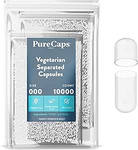 Amazon.com: PureCaps USA - Empty Vegetarian Vegan Pill Capsules Size ...