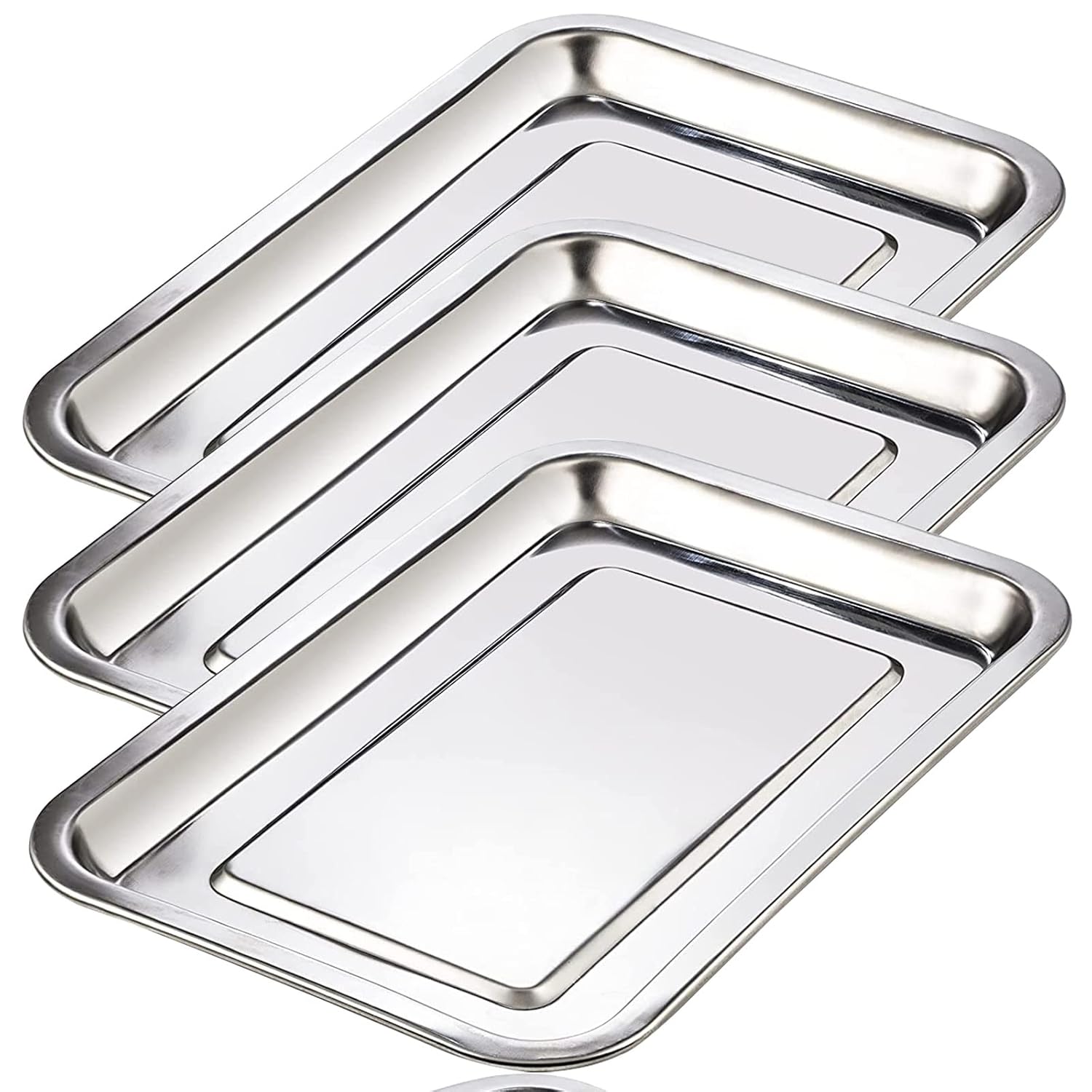 Amazon.com: Dental Tray - Lyuxzad 3 Pack Stainless Steel Trays 12.6" X ...