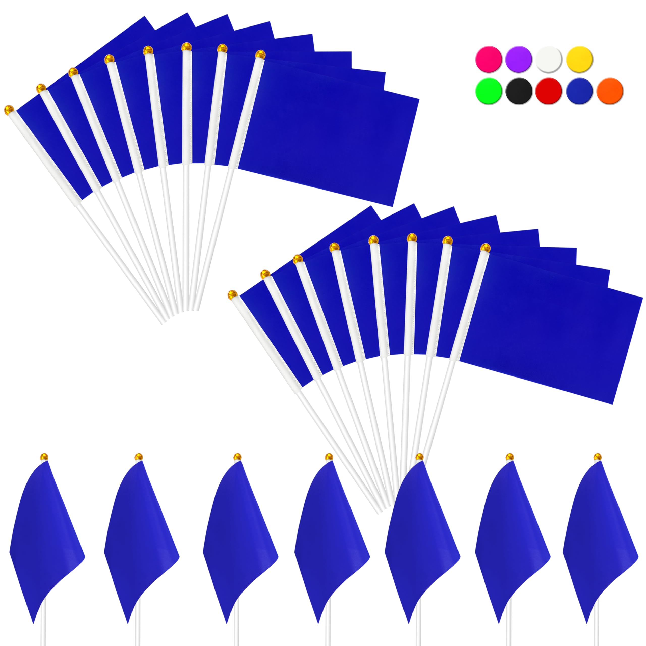 Amazon.com: KERDA 25 Pack Solid Blue Flags Small Mini Blue DIY Graffiti ...