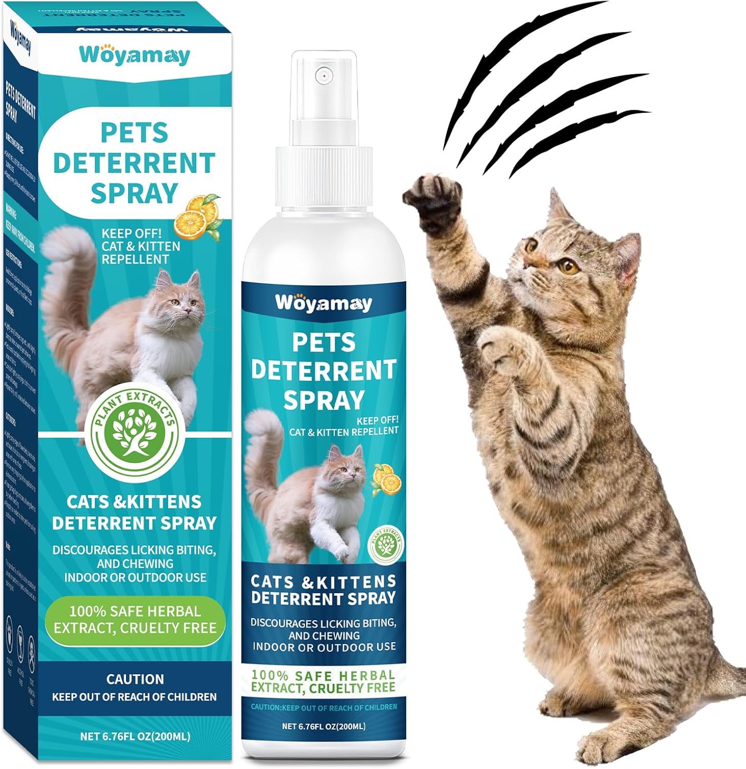 Amazon.com : Woyamay Cat Deterrent Spray, Dog and Cat Repellent Indoor ...