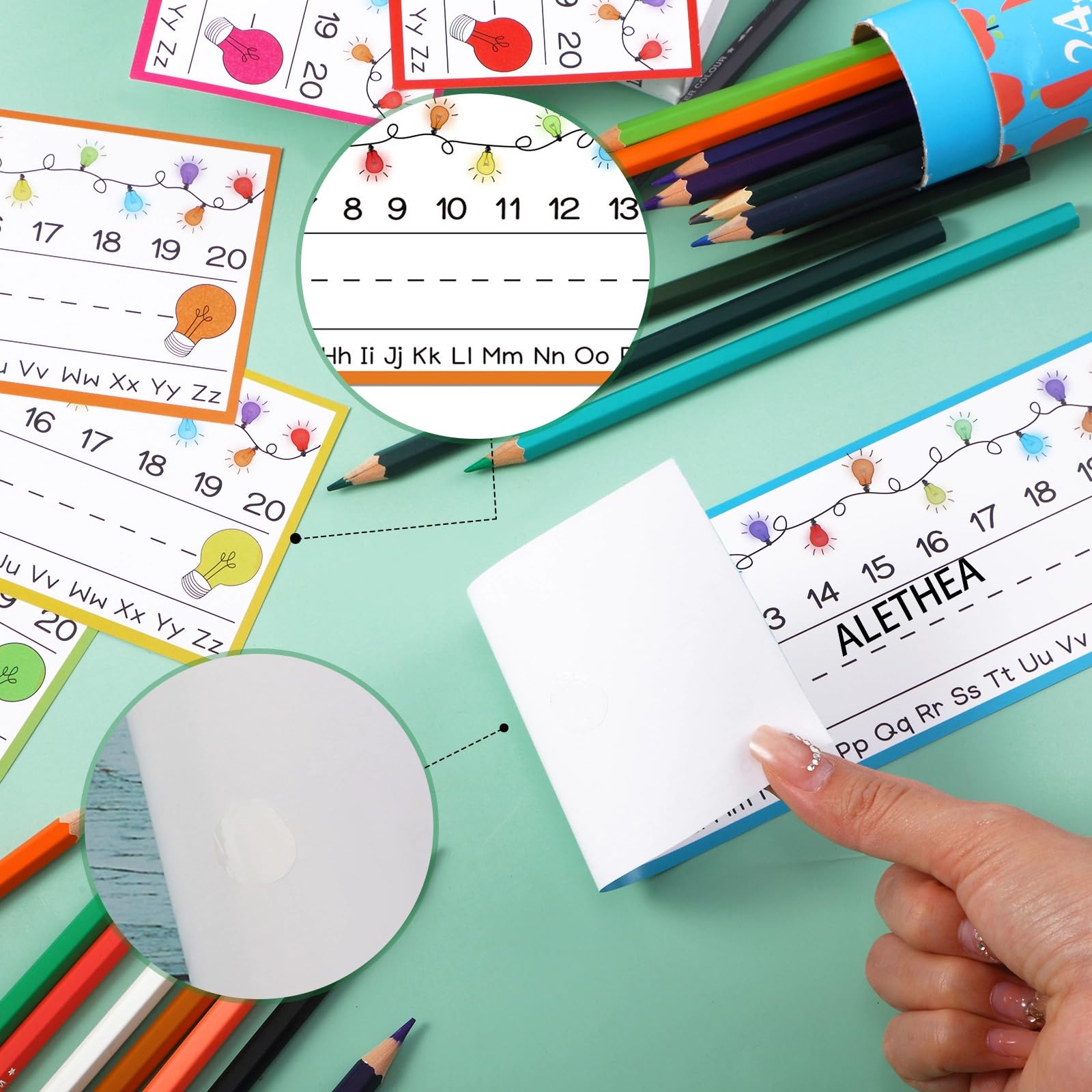 Snapklik.com : 60 Pcs Lamp Bulb Students Name Plates Classroom Flat ...