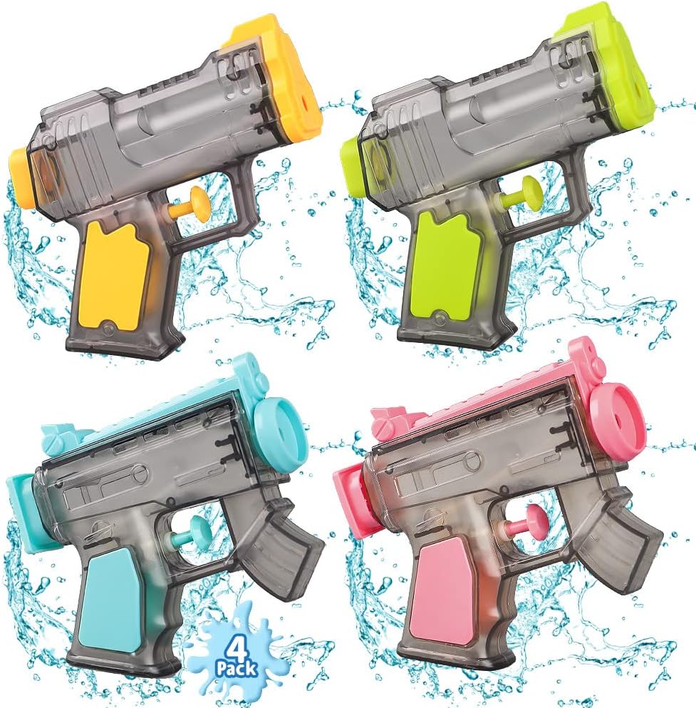 Amazon.com: Enkerpro 4 Pack Water Guns for Kids-Small Water Pistol Toy ...