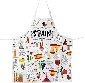 Amazon.com: G2TUP Spanish Apron Spanish Bull Apron Spain Themed Gifts ...