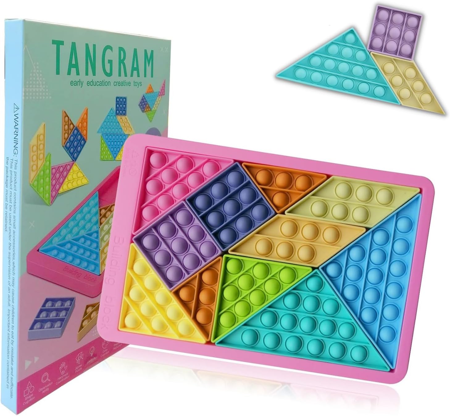 Pop Fidget Toys, 12pc Puzzle Game Popit Sensory Toys for Learning, Pop ...