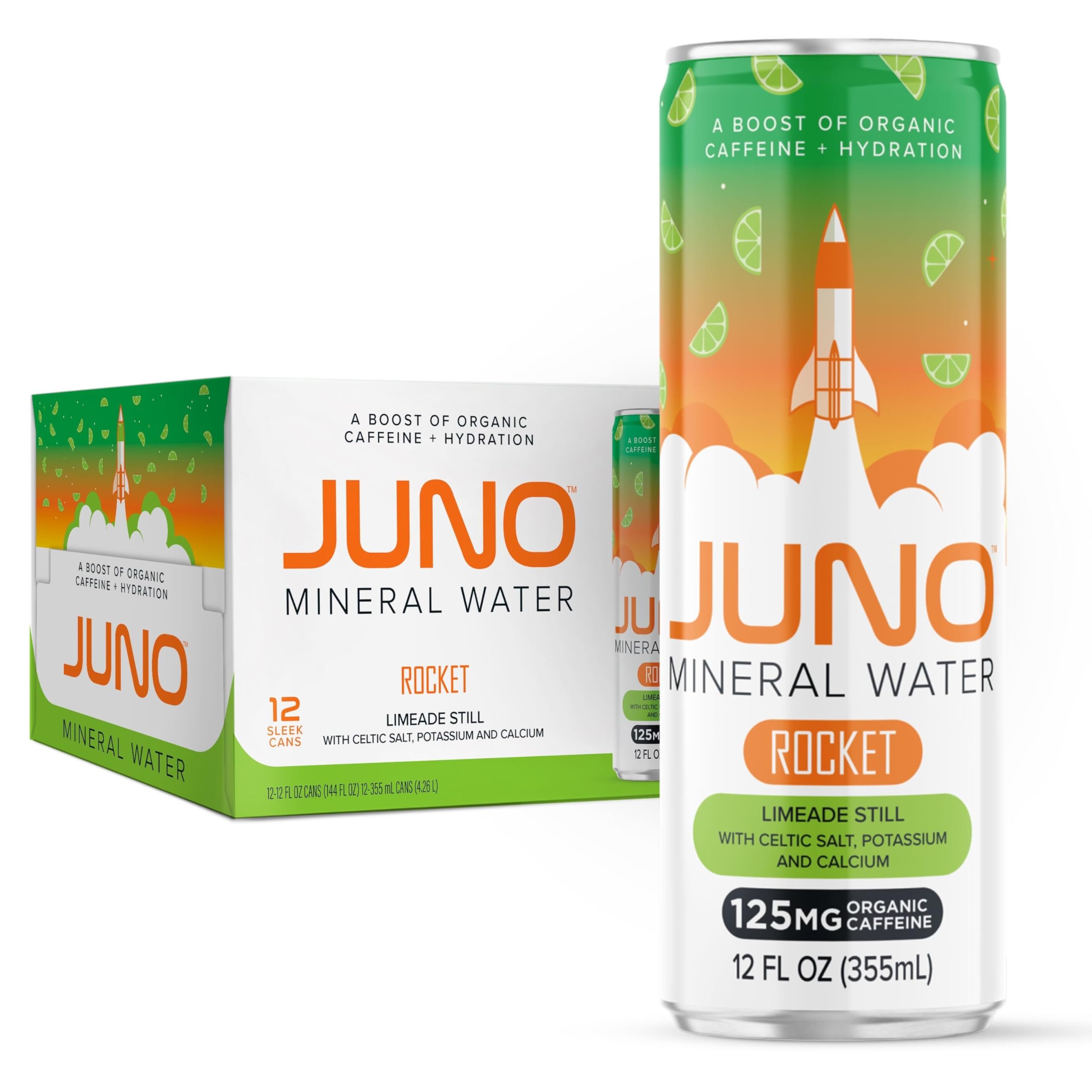 Amazon.com: JUNO Rocket Limeade Still Mineral Water, Hydration Energy ...