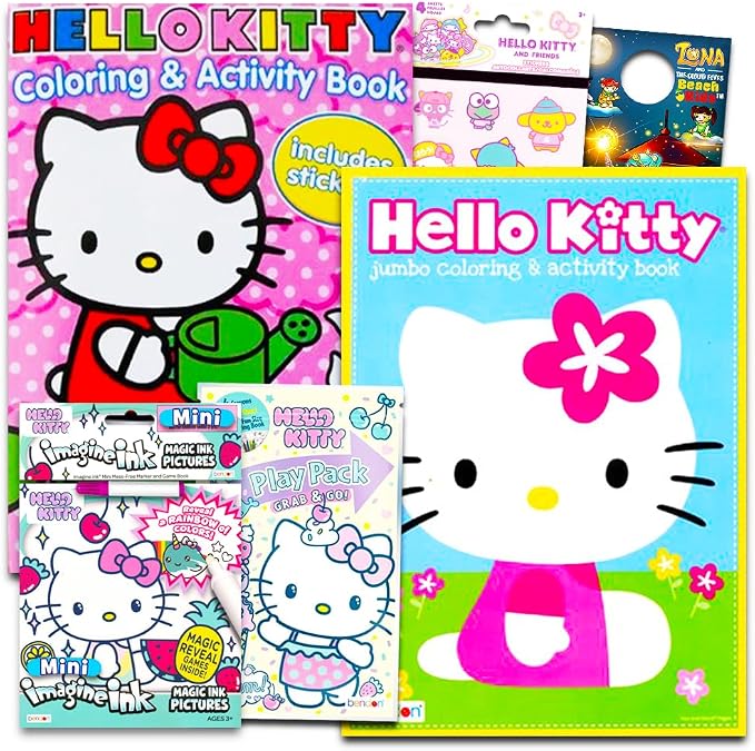 Amazon.com: Hello Kitty Coloring & Activity Book Super Set ~ 5 Hello ...