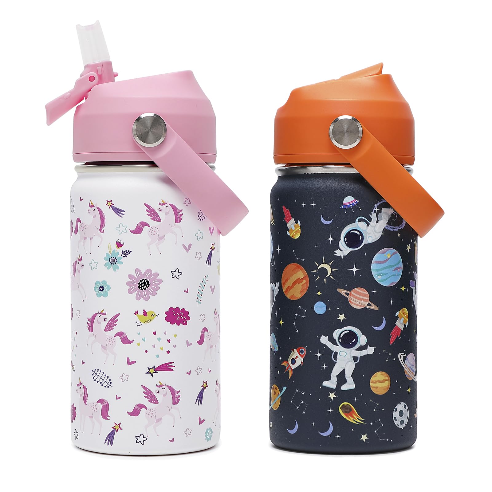 Amazon.com: Scothen Kids Insulated Water Bottle with Straw Lid, 14oz ...