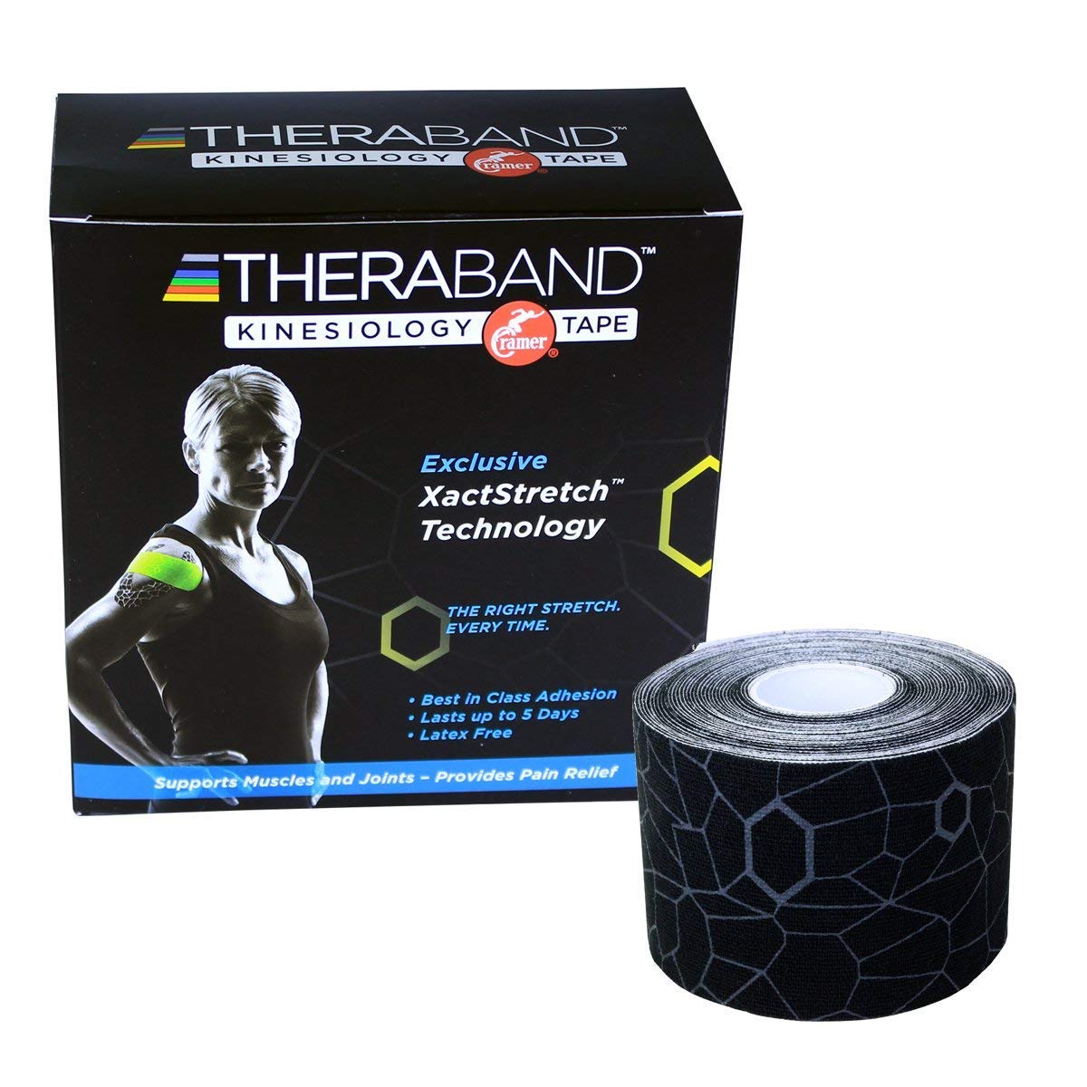 TheraBand Kinesiology Tape, Waterproof Physio Tape for Pain Relief ...