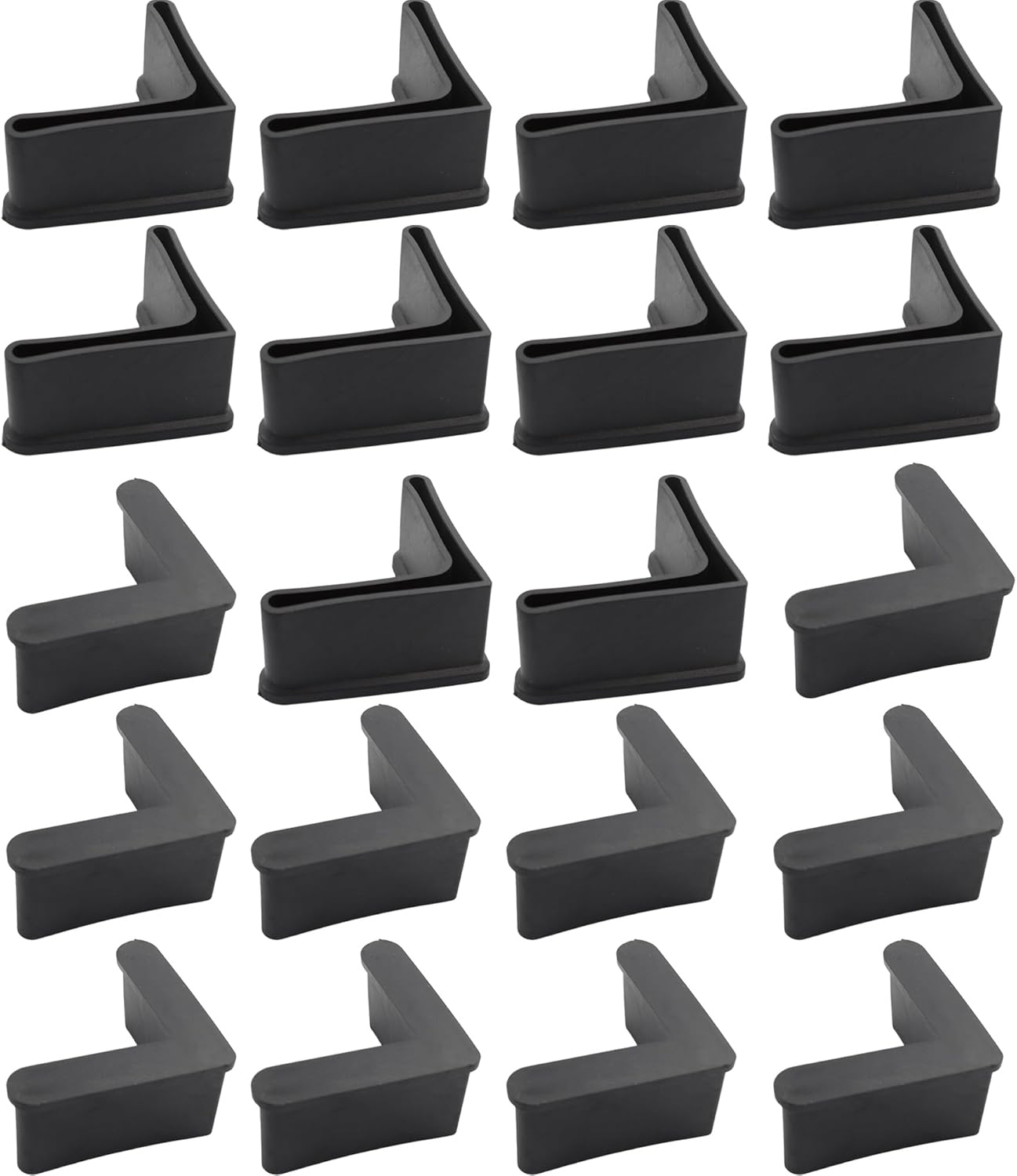 AUXBC 20PCS L Shaped Black Furniture Foot Caps 50mm x 50mm Rubber Caps ...