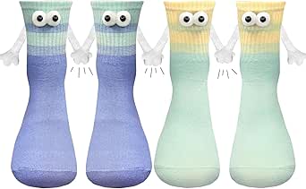 Amazon.com: anshome 2 Pairs Magnetic Holding Hands Socks Funny Gifts ...