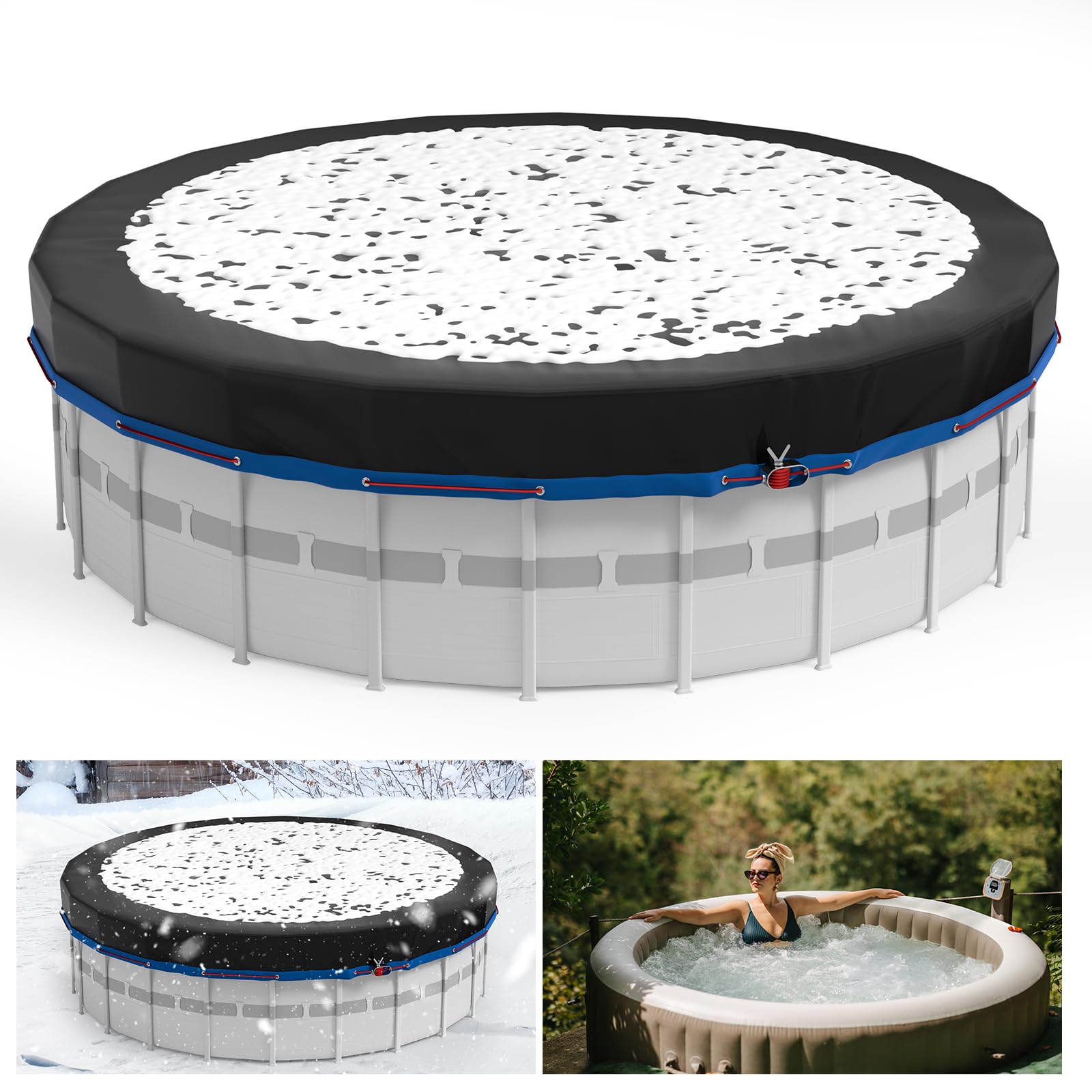 Amazon.com : MIXC 24 Ft Round Pool Cover, Solar Covers for Above Ground ...