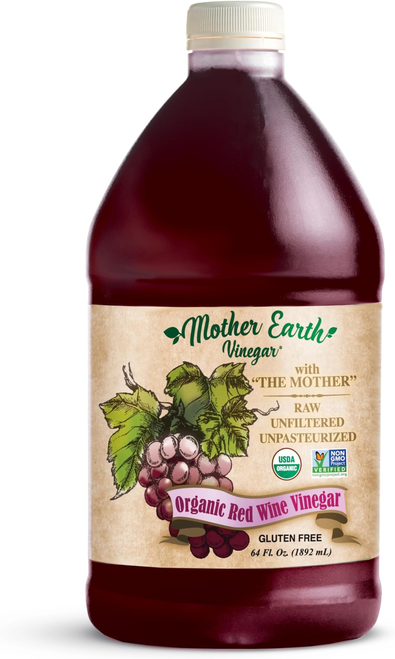 Amazon.com : Mother Earth, Organic Red Wine Vinegar with The Mother ...