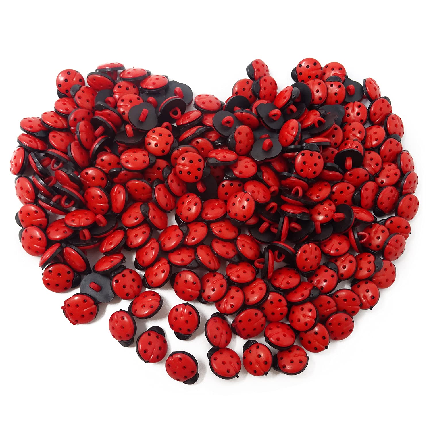 Amazon.com: Honbay 200PCS Plastic Mini Ladybug Buttons Garden Insect ...