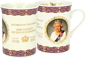 Elgate Tasse commémorative Queen Elizabeth II Lippy Tasse à café thé ...