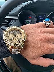 GUESS Stainless Steel Gold-Tone Crystal Embellished Bracelet Watch ...