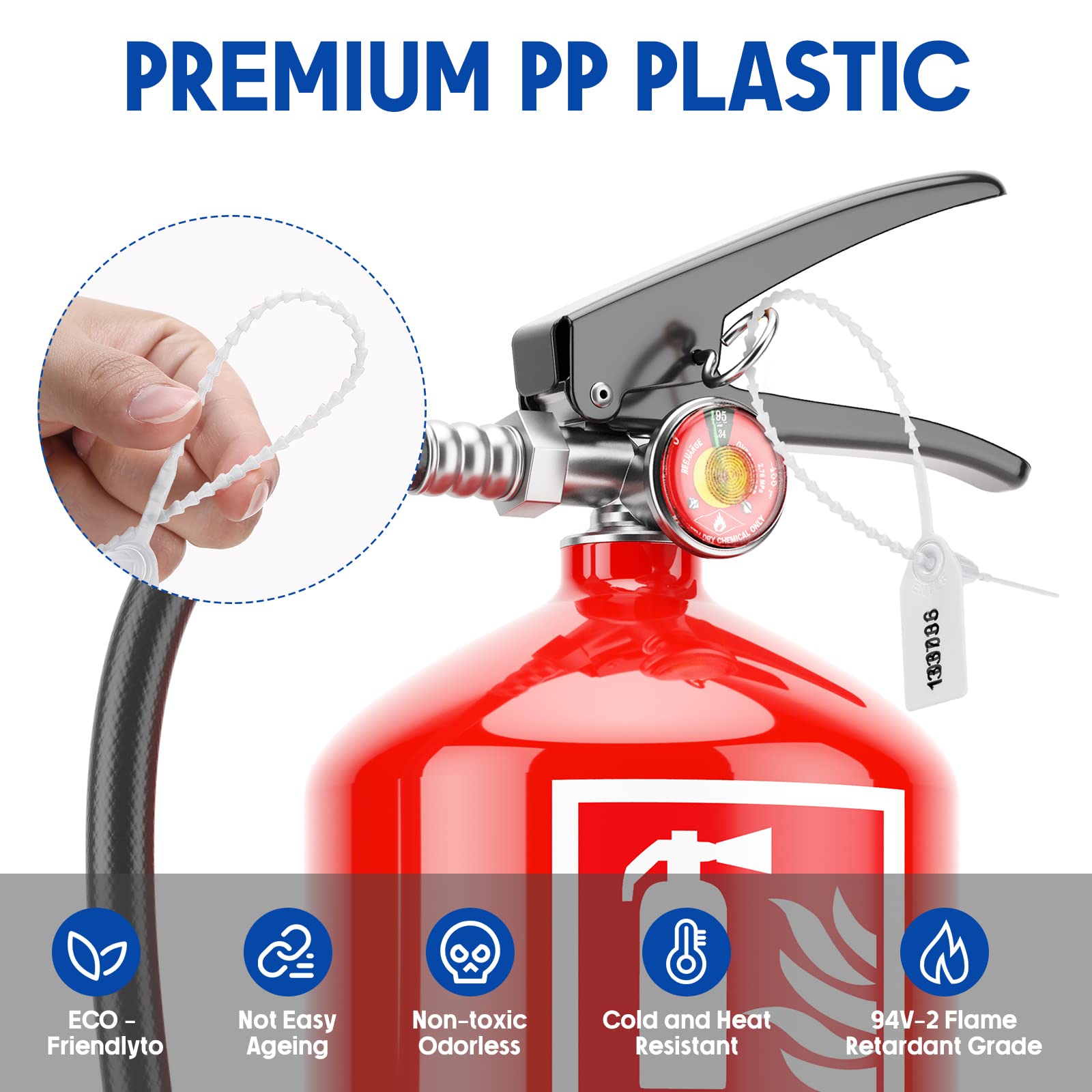 Snapklik.com : 1000 Pcs Plastic Tamper Seals Fire Extinguisher Tags ...