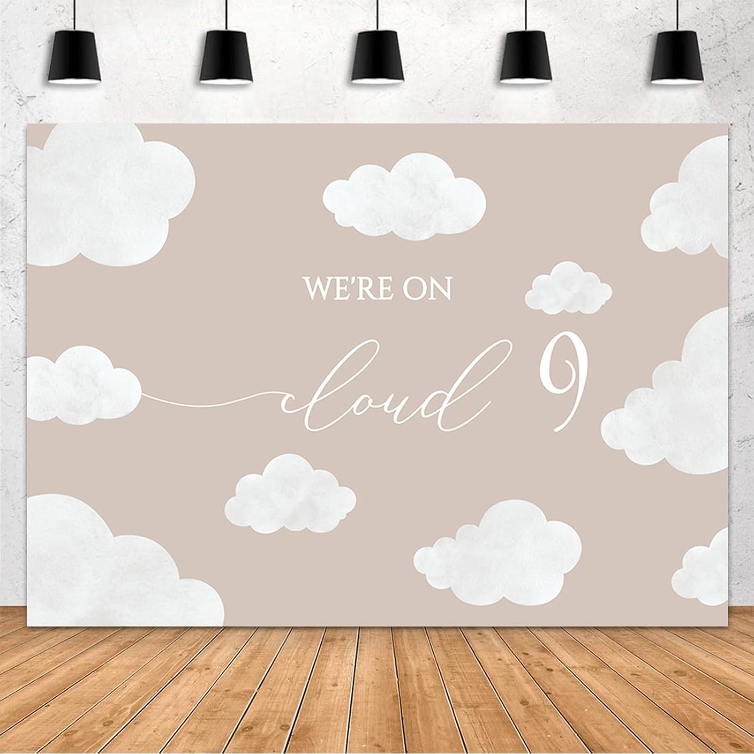 Amazon.com : MEHOFOND 8x6ft Cloud Nine Baby Shower Backdrop We are On Cloud 9 Baby Shower ...