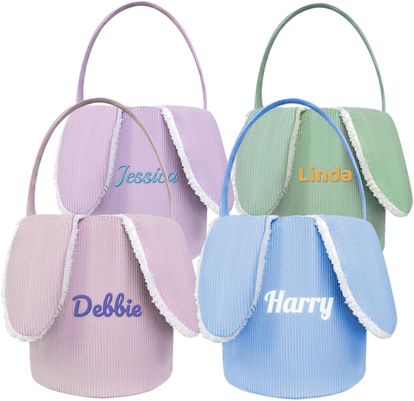 Amazon.com: Embroidered Personalized Easter Bunny Basket for Boys and ...