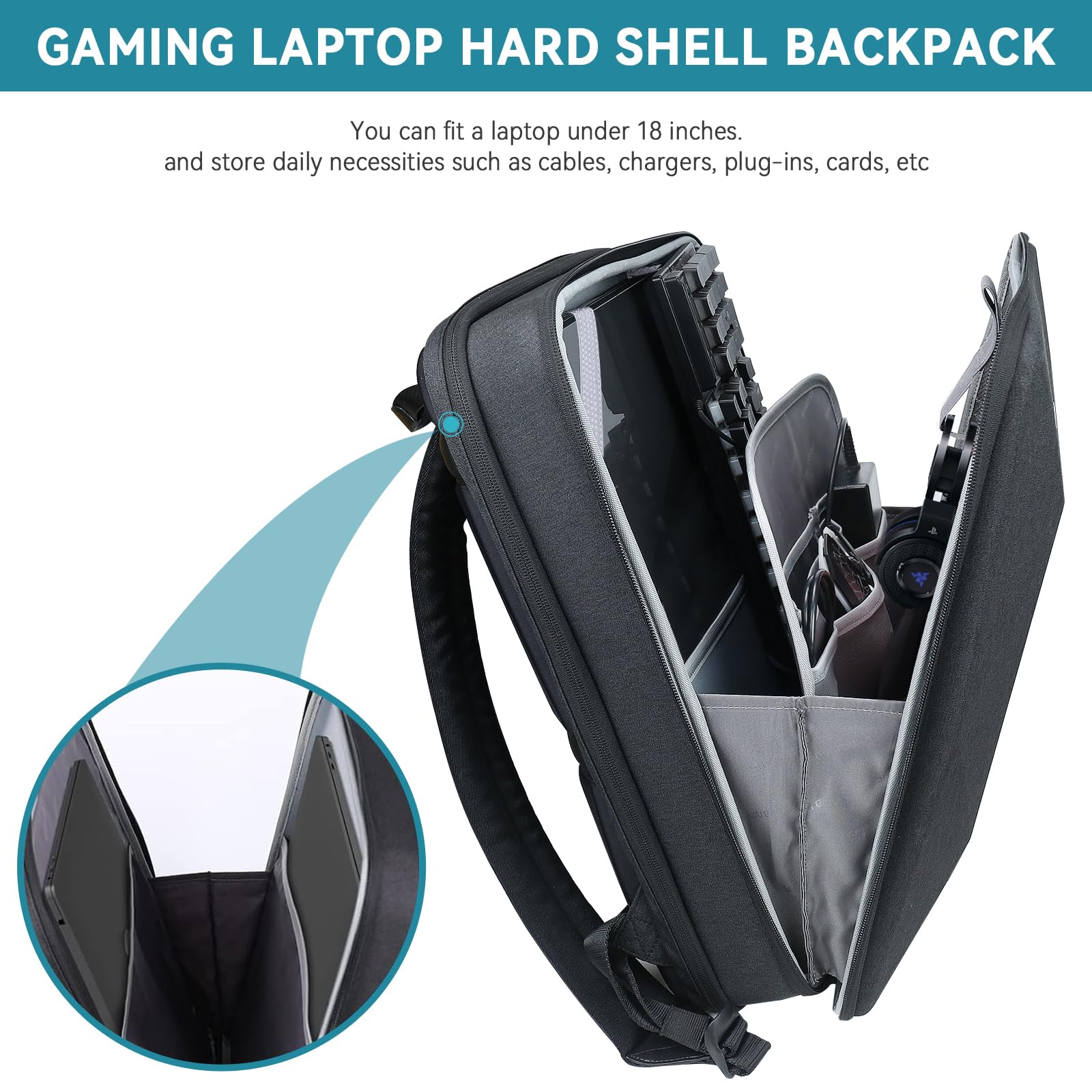 Snapklik.com : Smatree 17-18inch Hard Travel Men Gaming Laptop Bag For ...