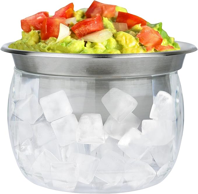 Amazon.com | Estilo Stainless Steel Dip Chiller Bowl with Acrylic Ice ...