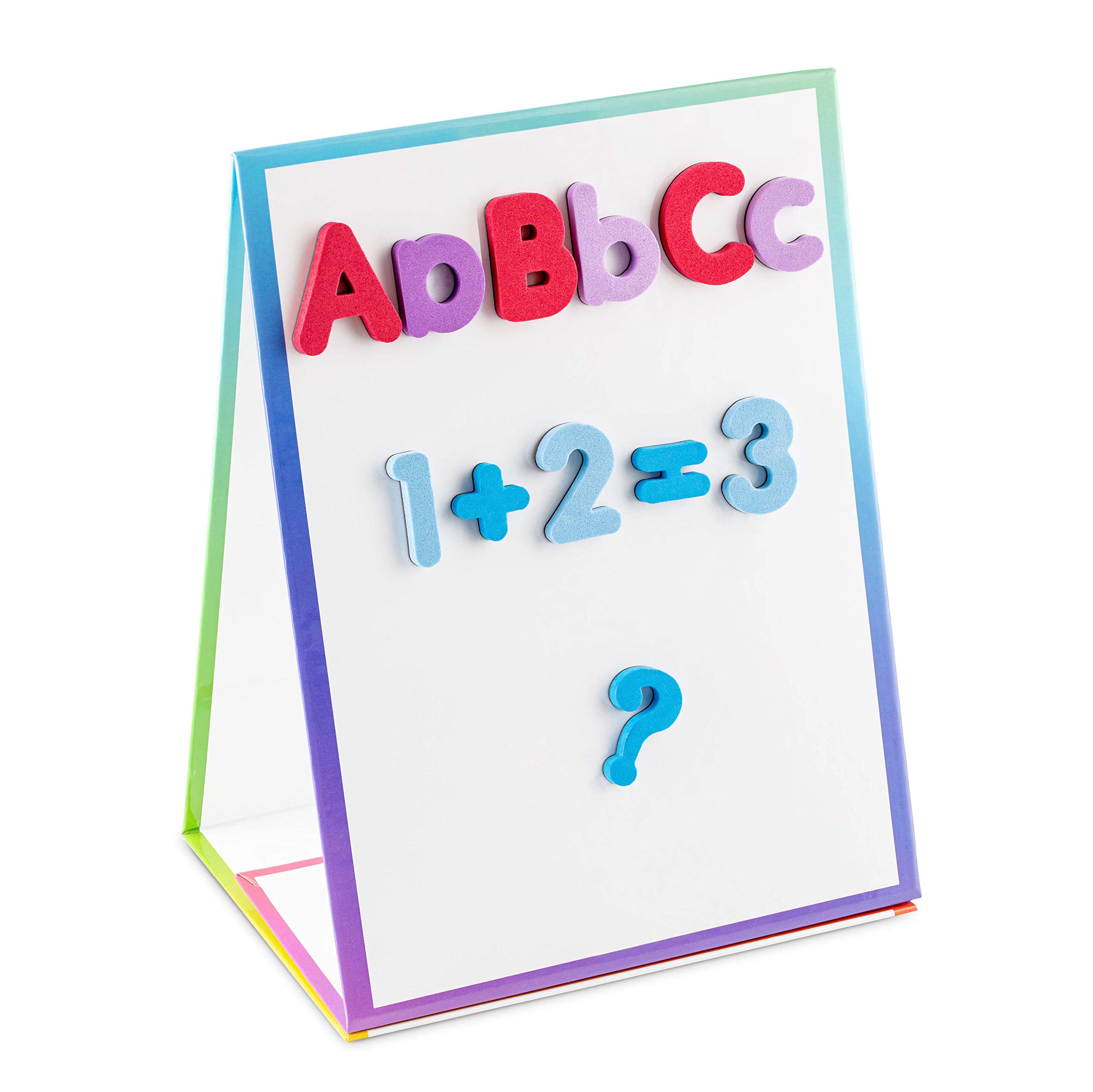 Tabletop Magnetic Easel Whiteboard (2 Sides) Includes:199 Magnetic ABC ...